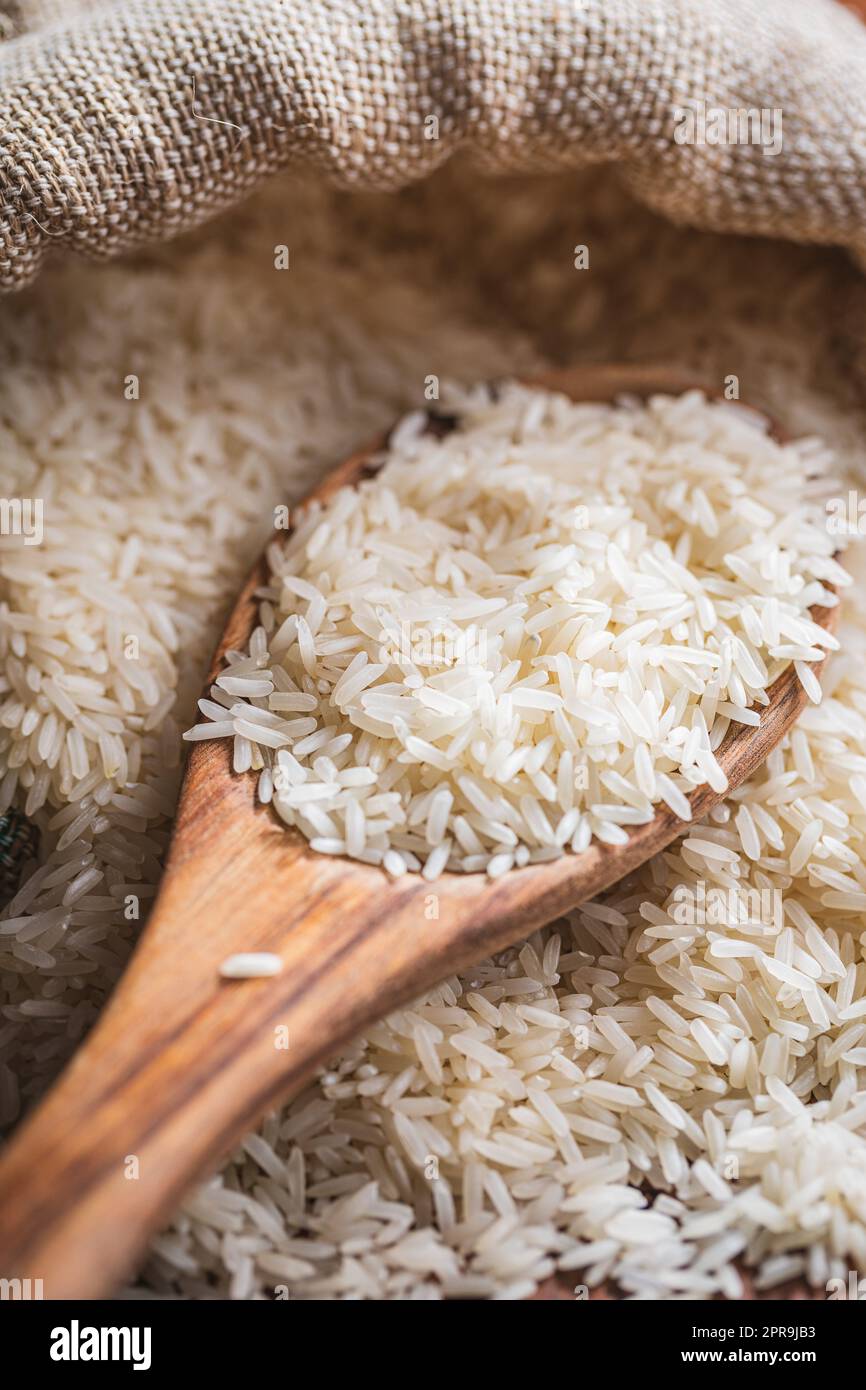 Sack long rice spoon hi-res stock photography and images - Alamy