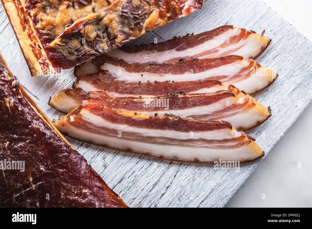 Raw sliced bacon on hi-res stock photography and images - Alamy