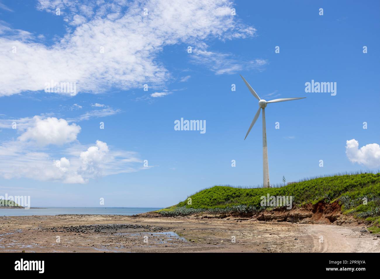 Wind turbine at the seaside Stock Photo - Alamy