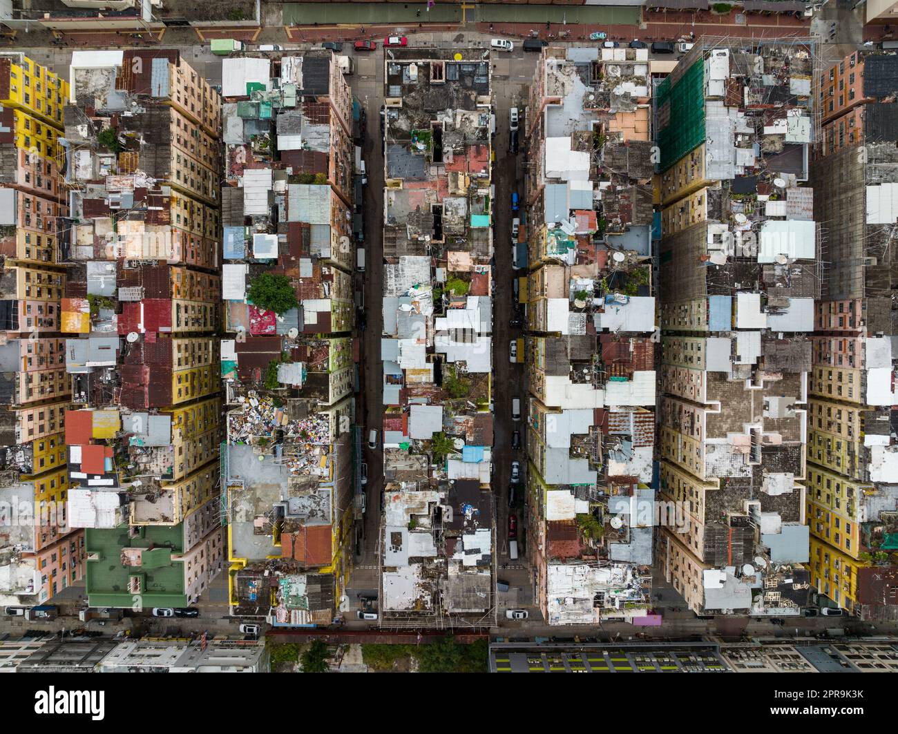 Fly above old town district hi-res stock photography and images - Alamy