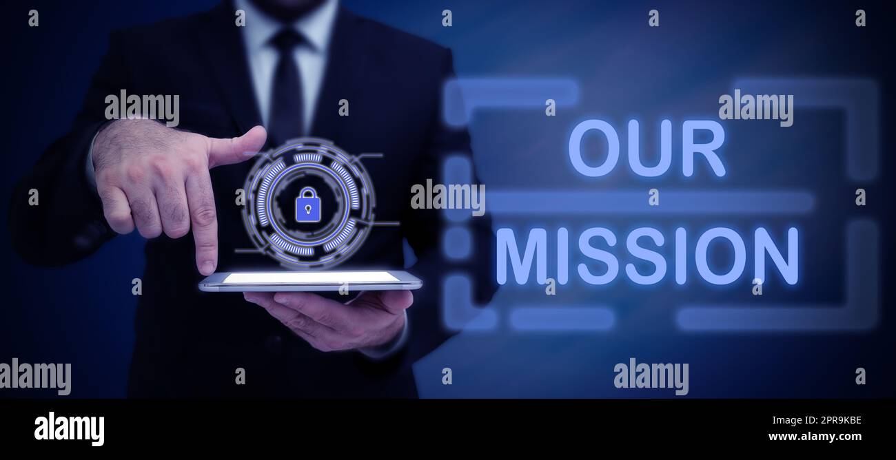 Hand writing sign Our Mission. Business idea tasks or schedule we need ...