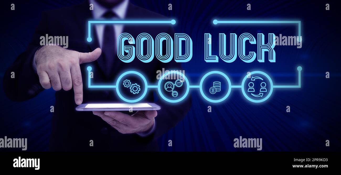 Inspiration showing sign Good Luck. Business overview A positive ...