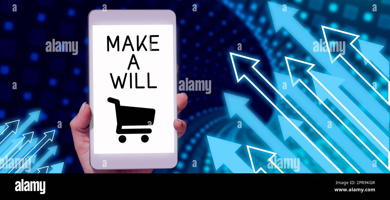 Conceptual caption Make A Will. Concept meaning Prepare a legal ...