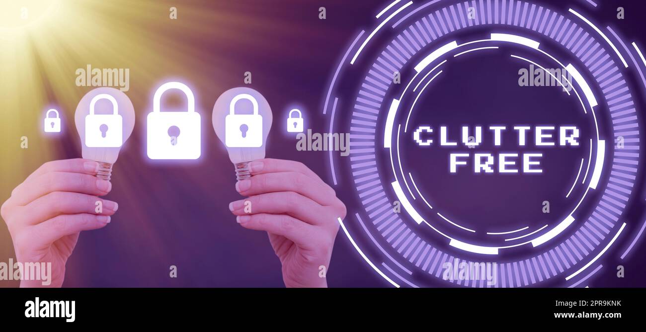 Inspiration showing sign Clutter Free. Business approach Well organized ...