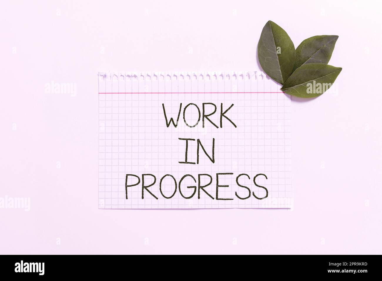 Conceptual caption Work In Progress. Business showcase Job still being ...