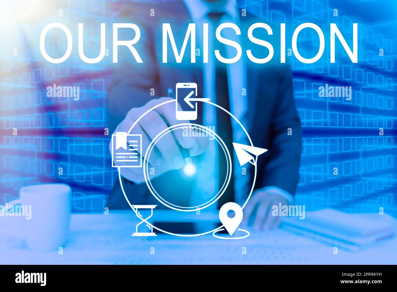 Text showing inspiration Our Mission. Conceptual photo tasks or ...