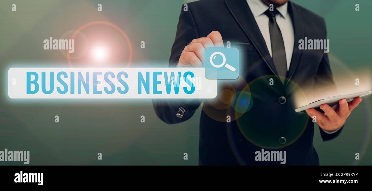 Inspiration showing sign Business News. Business approach Commercial ...