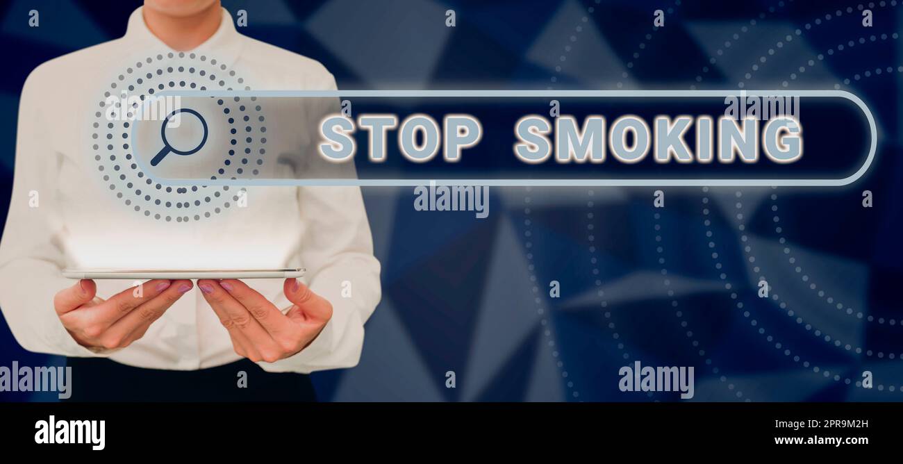Text showing inspiration Stop Smoking. Conceptual photo Discontinuing ...