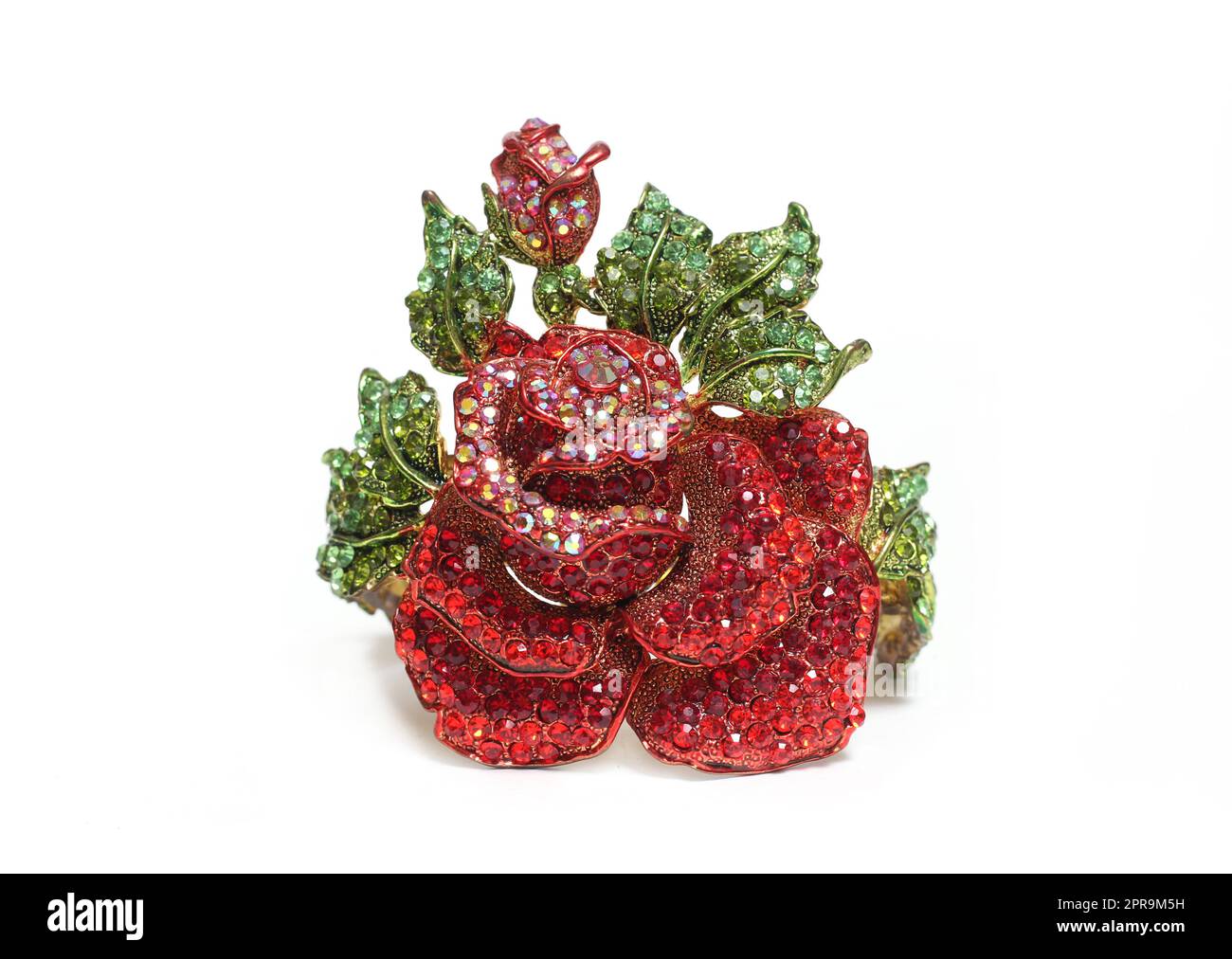 Antique Rhinestone Rose Isolated on White Background Stock Photo - Alamy