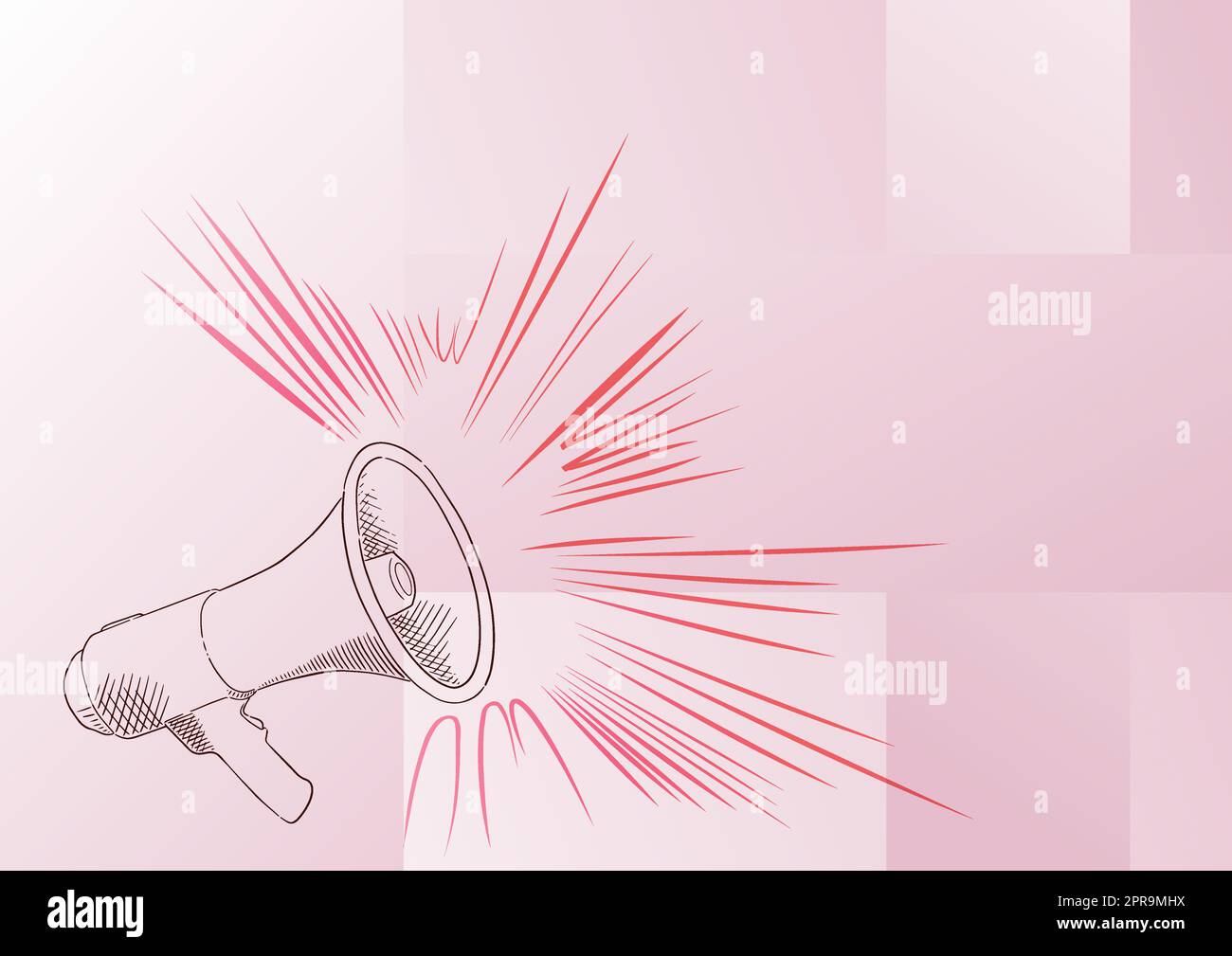Illustration Of A Loud Megaphone Speaker Making New Announcements. Line Drawing Bullhorn ...