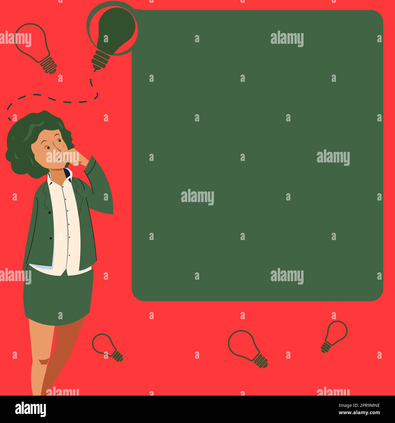 Business Woman Drawing Standing Beside Board Presentation Thinking New ...