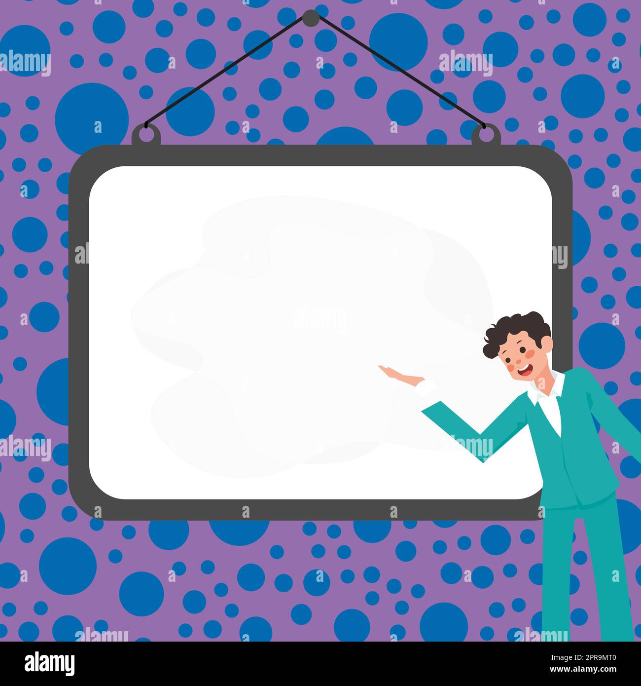 Instructor Drawing Pointing Stick On Empty Whiteboard While Holding Cup ...