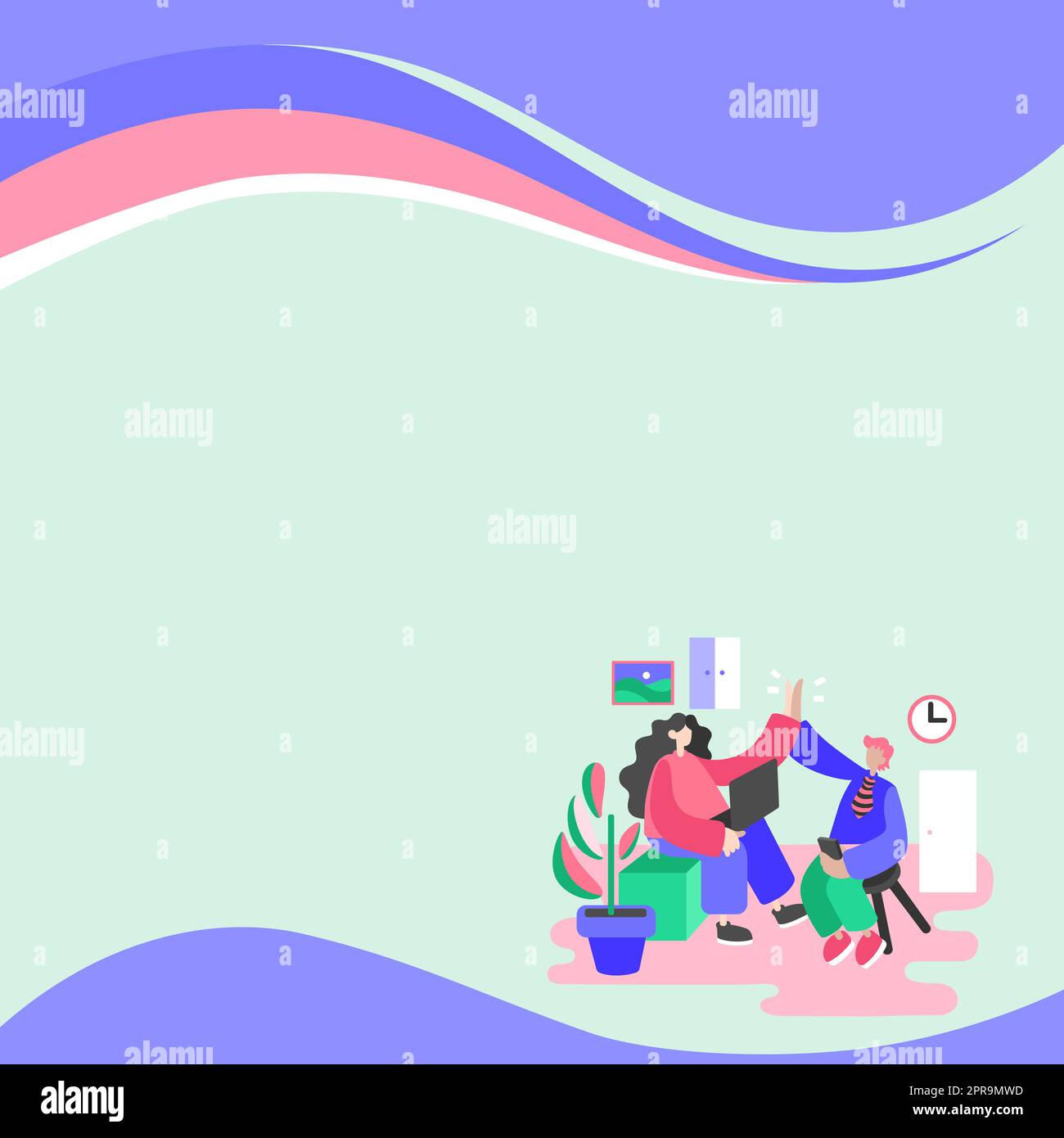 Colleagues Clapping Hands In Office. Working Together Drawing ...