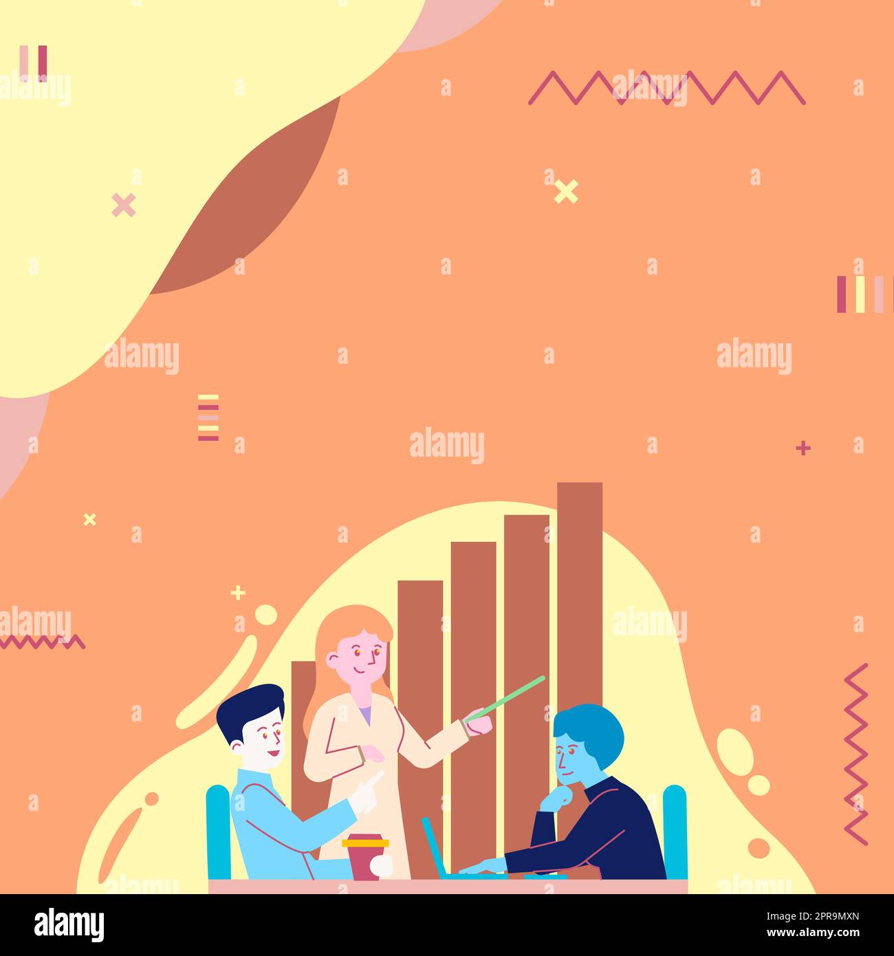 Lady Drawing Explaining To Her Teammate Process Steps. Woman Showing ...