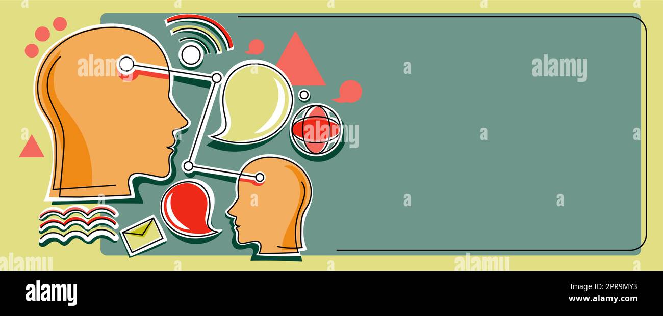 Multiple Heads Connected Showing New Technology Ideas. Gears In Brain ...