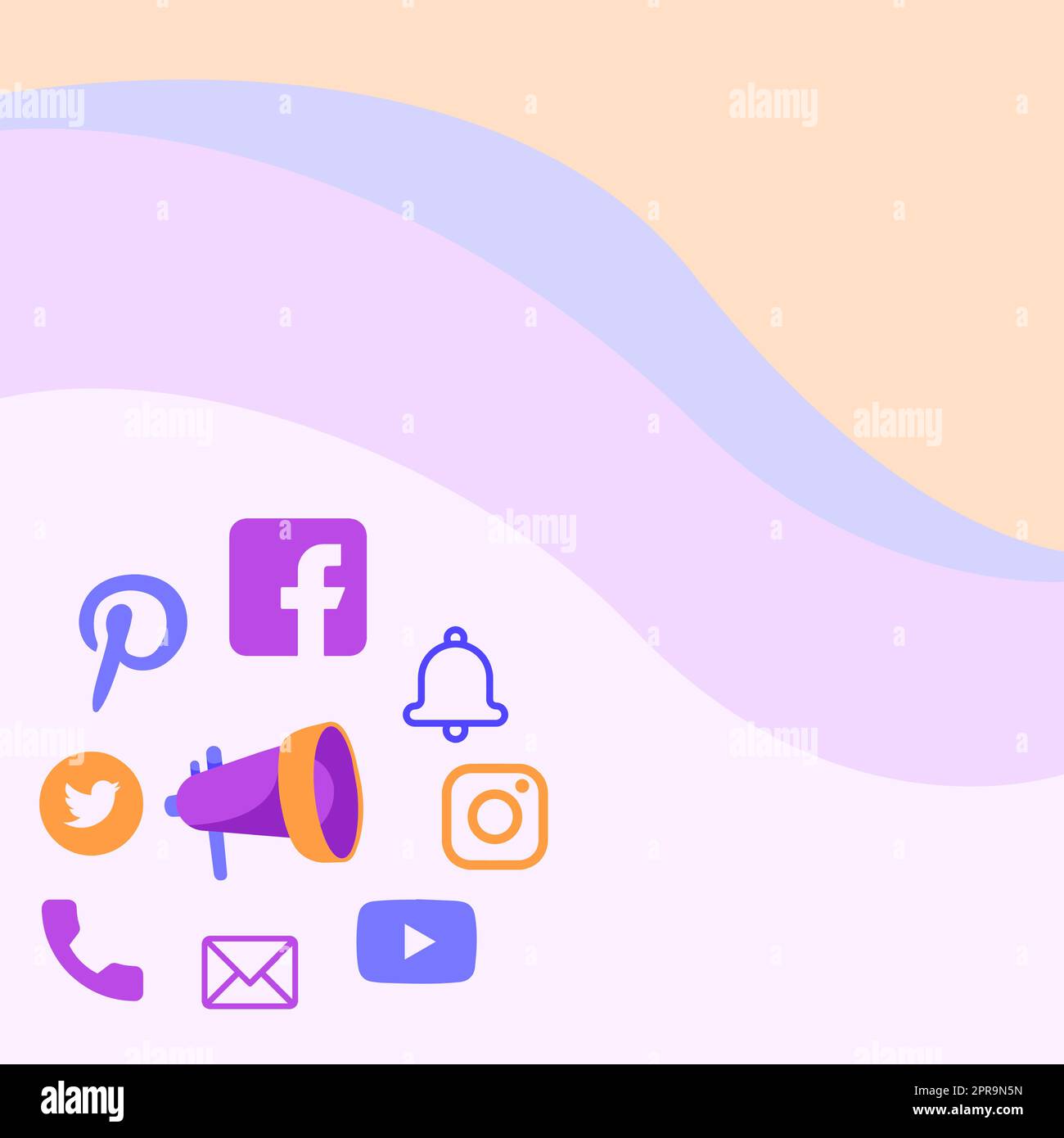 Illustration Of A Megaphone Promoting Advertisement To Different Known ...