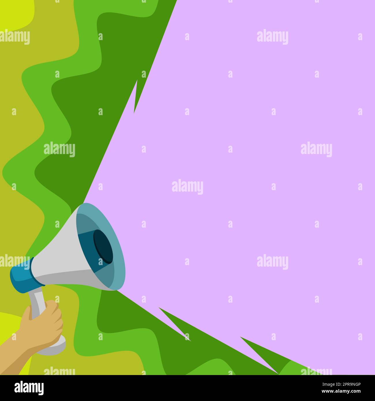 Man Holding Megaphone And Presenting Important Messages. Boy Having ...