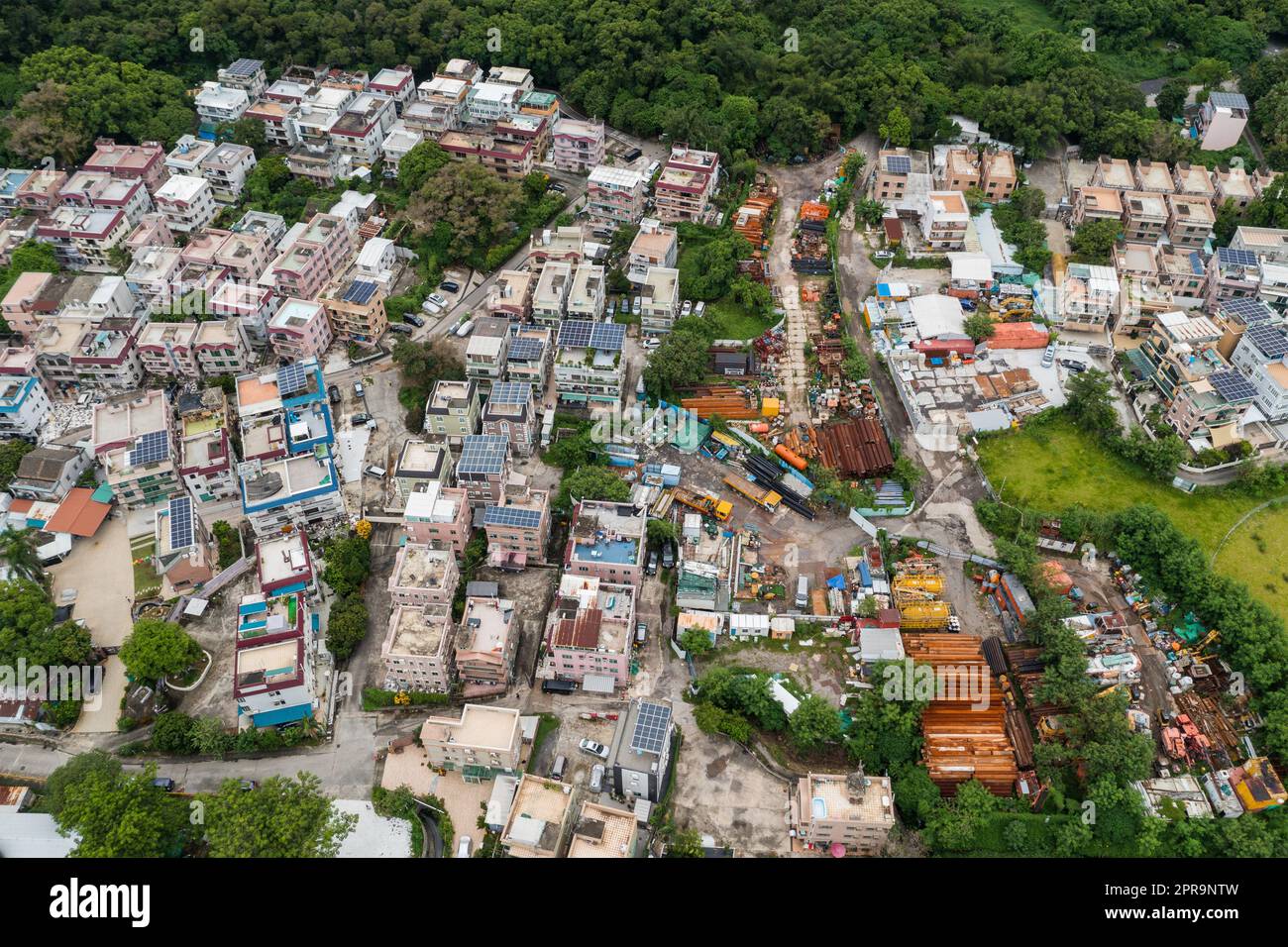Top down view of village in Fanling of Hong Kong Stock Photo - Alamy