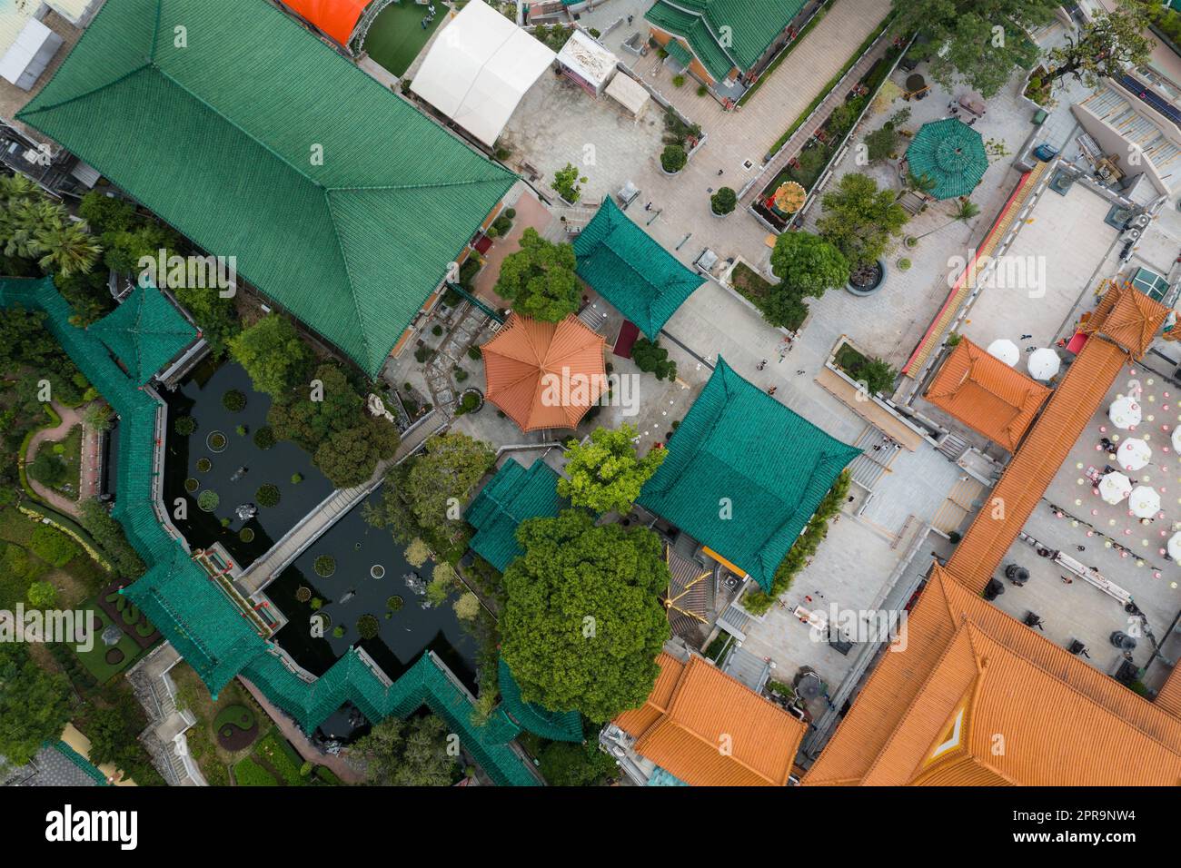 Top down view of Wong Tai Sin temple Stock Photo - Alamy