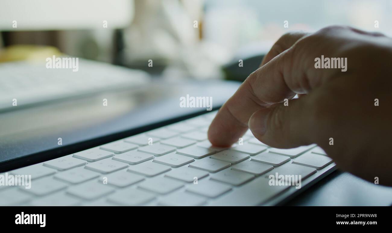 Type on the computer keyboard Stock Photo - Alamy