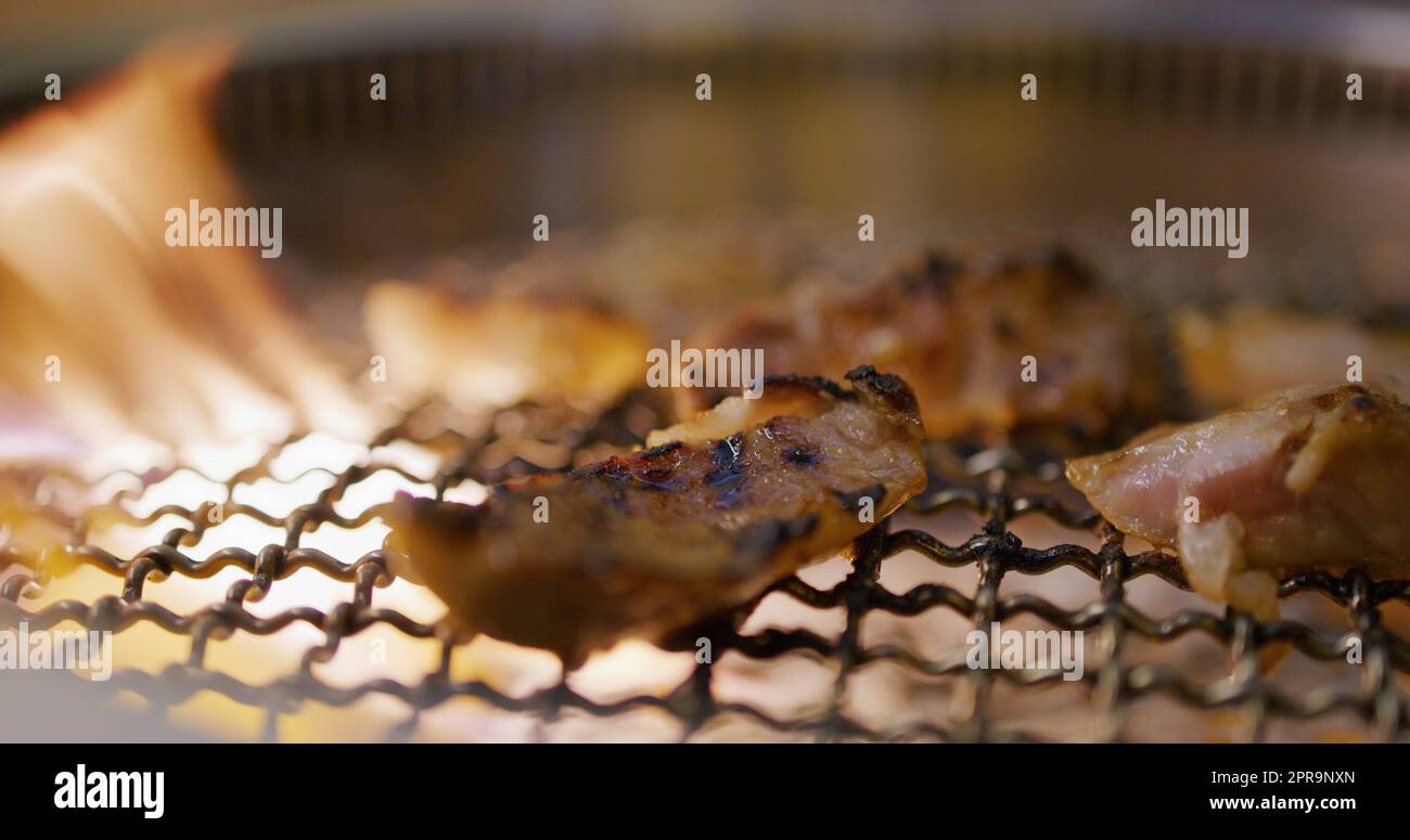 Japanese style bbq Yakiniku with Wagyu beef sliced Stock Photo - Alamy