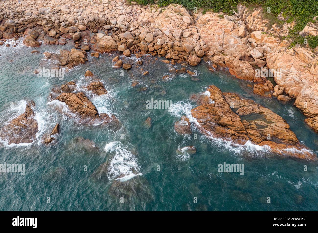 Top down view of the sea coast Stock Photo - Alamy