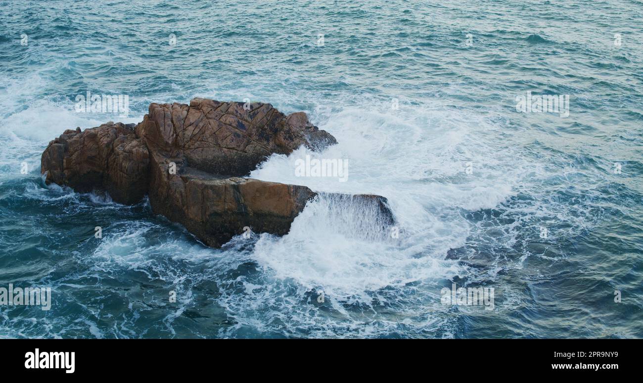 Splash on rock by seaside hi-res stock photography and images - Alamy