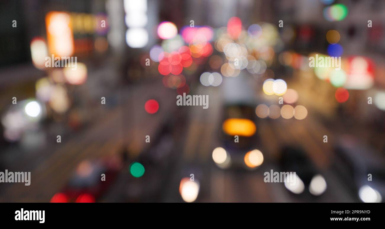 Blur view of City street at night Stock Photo - Alamy