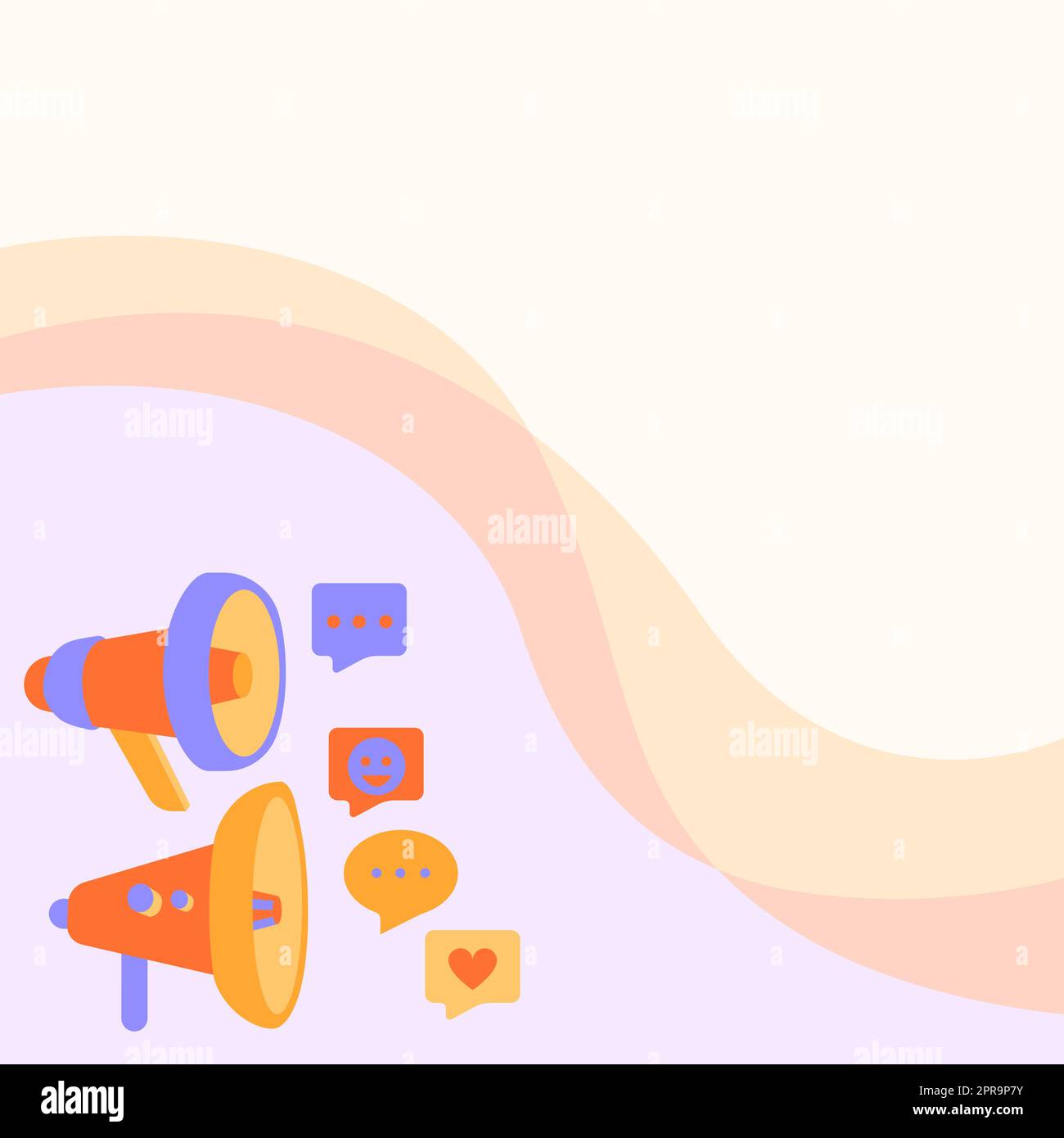 Pair Of Megaphone Drawing Giving Positive Comments And Reaction Making ...