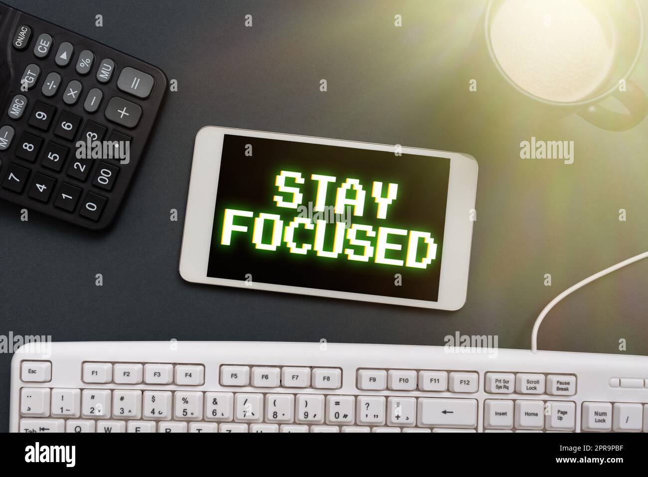 Handwriting text Stay Focused. Conceptual photo Be attentive Concentrate Prioritize the task ...
