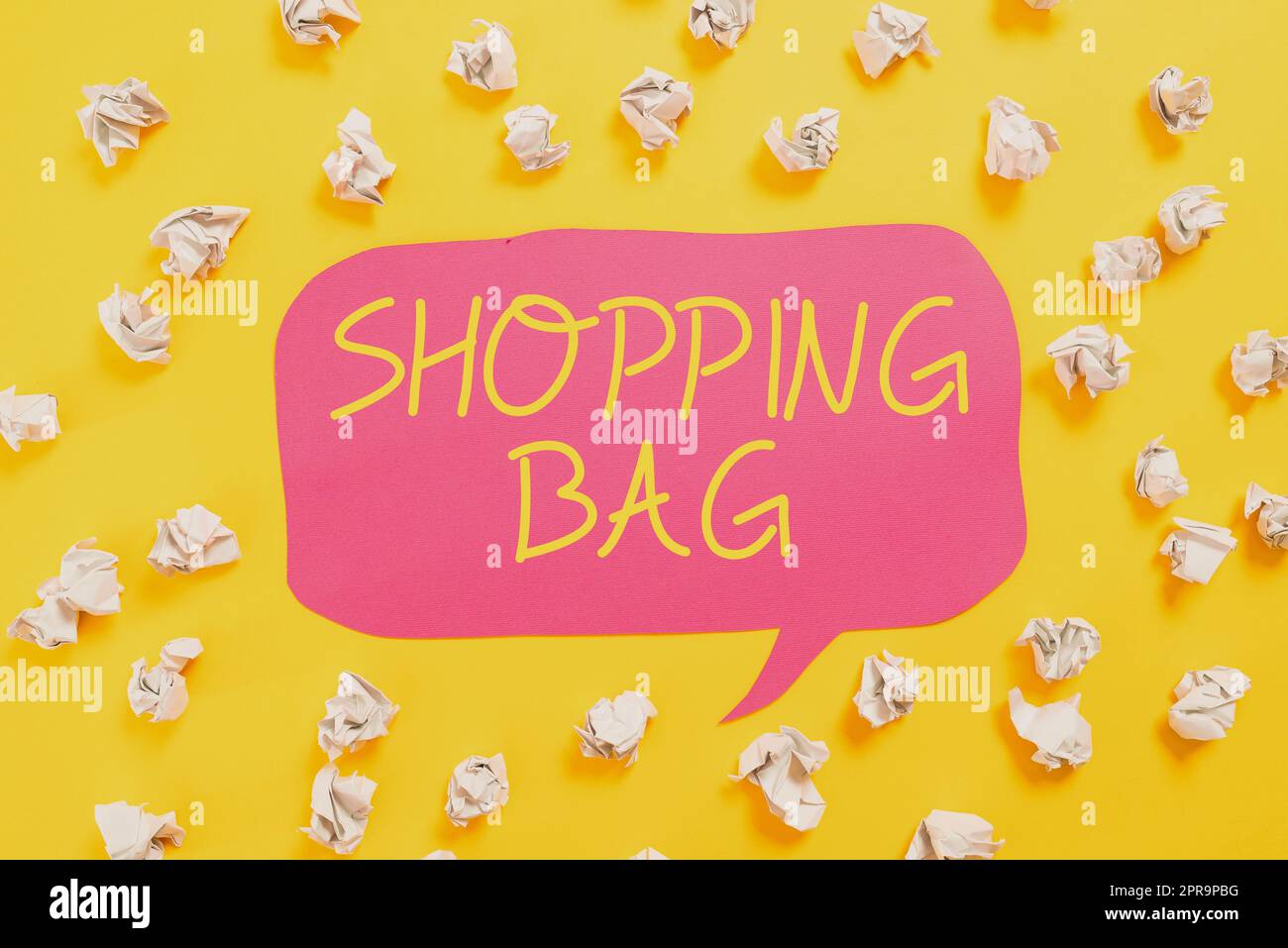 Sign displaying Shopping Bag. Business concept Containers for carrying ...