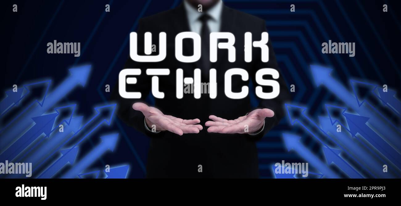 Inspiration showing sign Work Ethics. Conceptual photo A set of values ...
