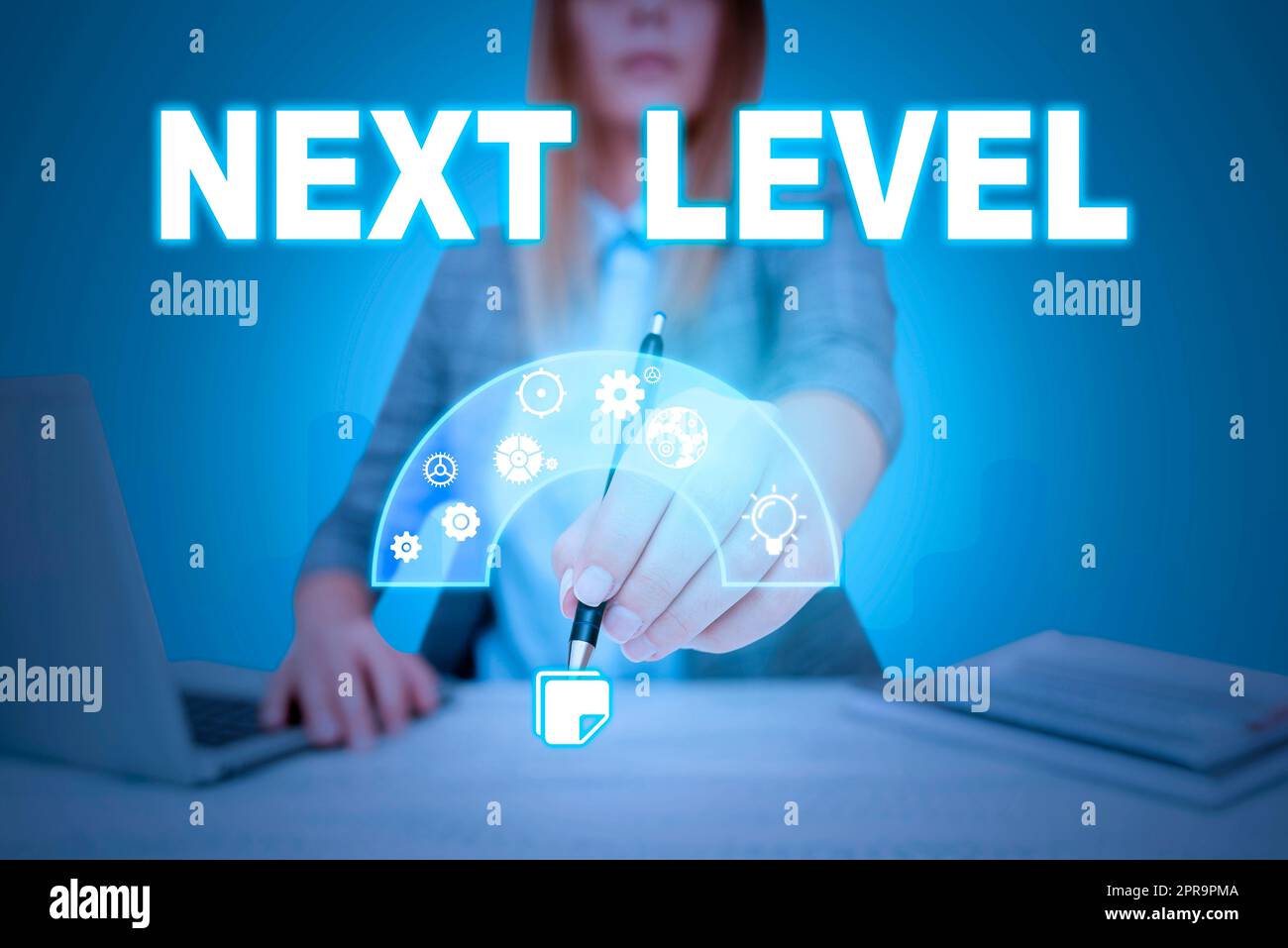 Text showing inspiration Next Level. Internet Concept having more than ...