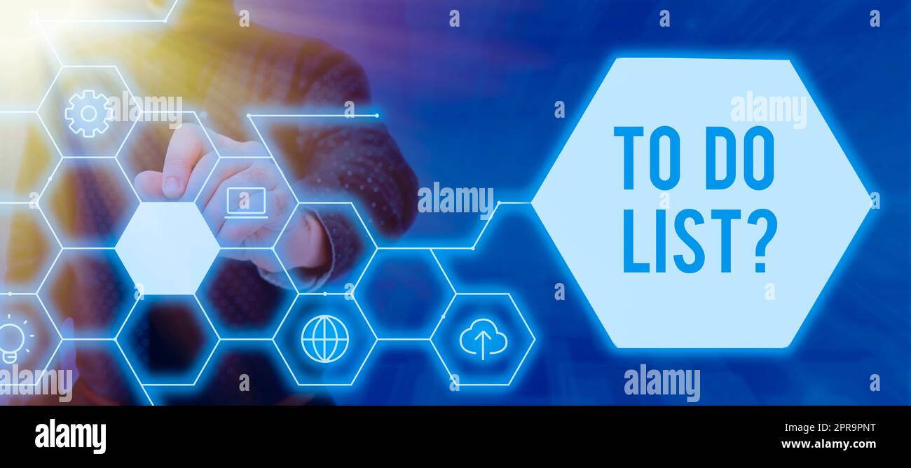 Hand writing sign To Do List Question. Word for Series of task to be ...