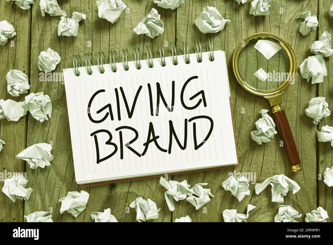 Handwriting text Giving Brand. Business showcase The process of giving ...