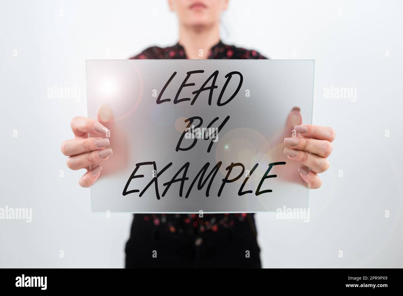 Text sign showing Lead By Example. Business approach Be a mentor leader ...