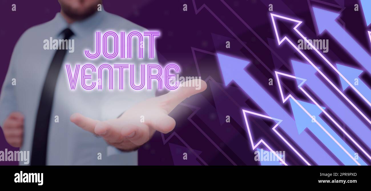 Inspiration showing sign Joint Venture. Business idea Collaboration ...