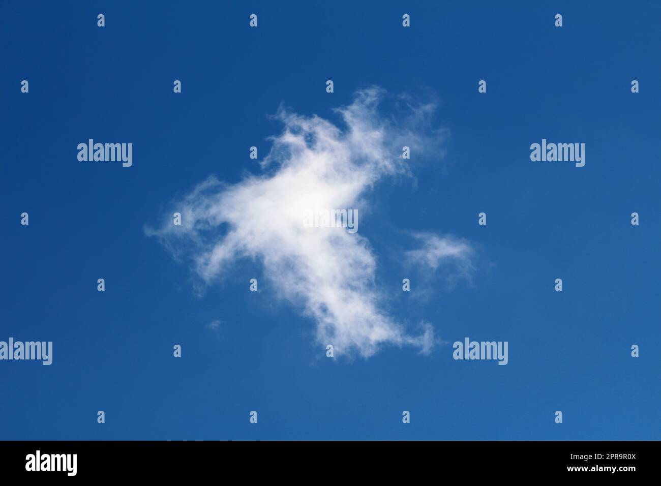 Simple mist like small fluffy pure cotton white single cloud on ...