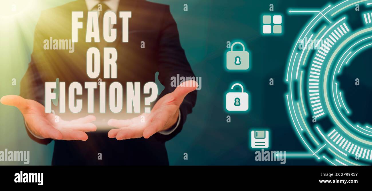 Hand writing sign Fact Or Fiction. Business showcase Is it true or is ...