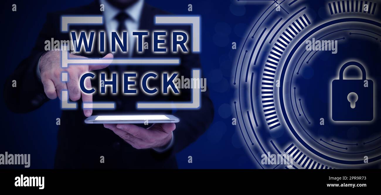 Handwriting text Winter Check. Word for Coldest Season Maintenance ...