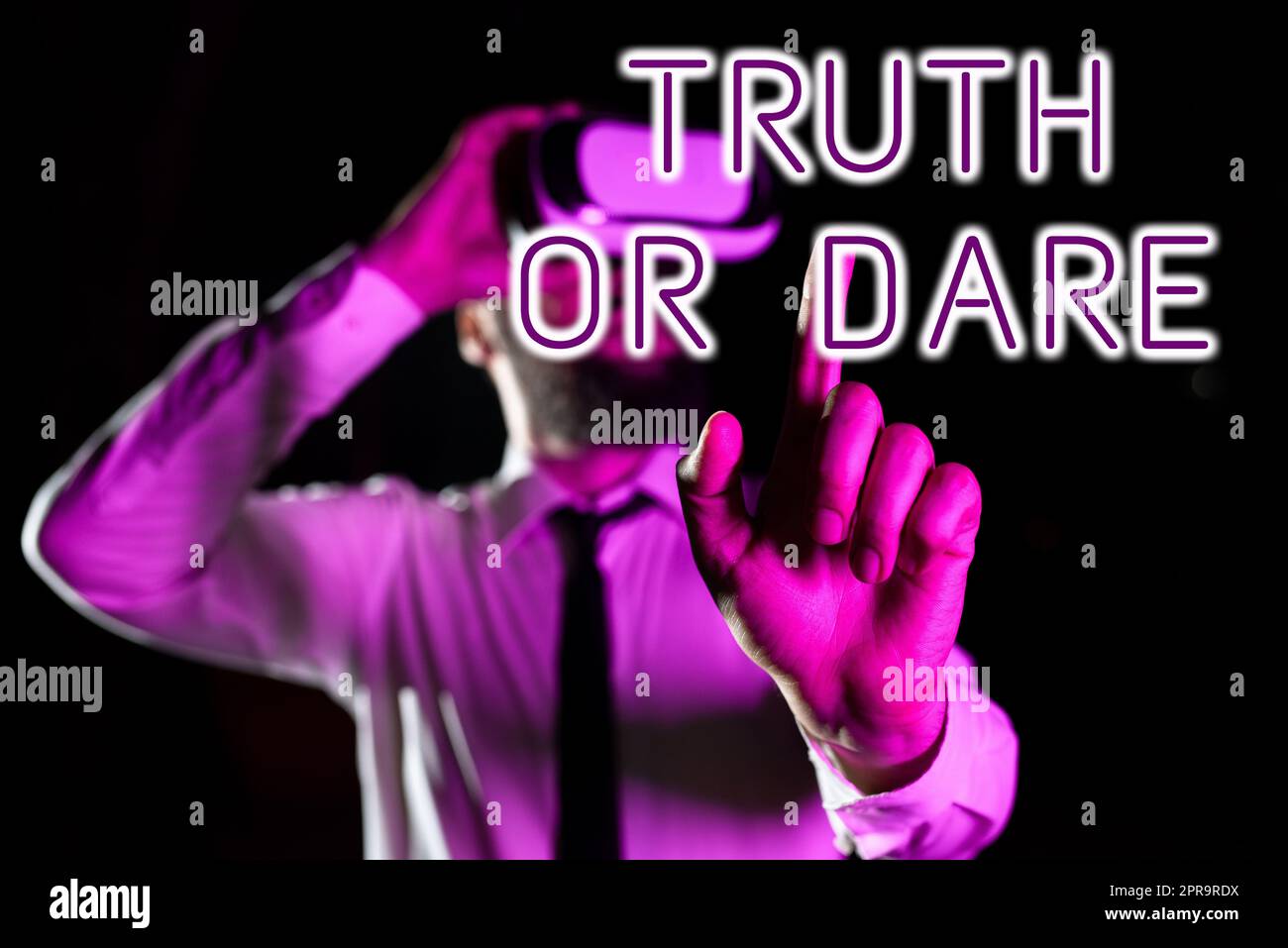 Hand writing sign Truth Or Dare. Concept meaning Tell the actual facts ...