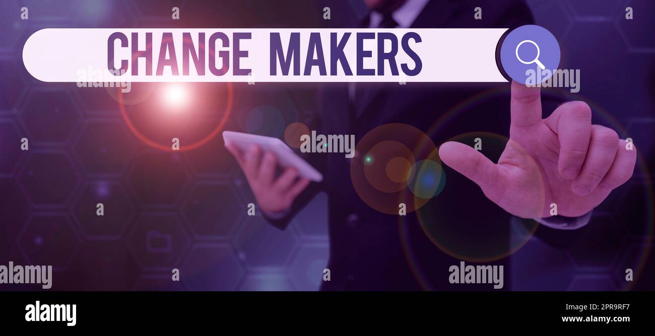 Hand writing sign Change Makers. Business overview Young Turk ...