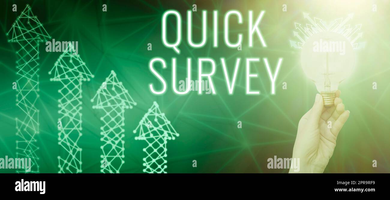 Inspiration showing sign Quick Survey. Business approach Conduct fast ...