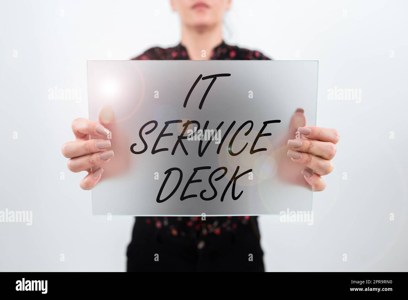 Hand writing sign It Service Desk. Business concept Technological ...