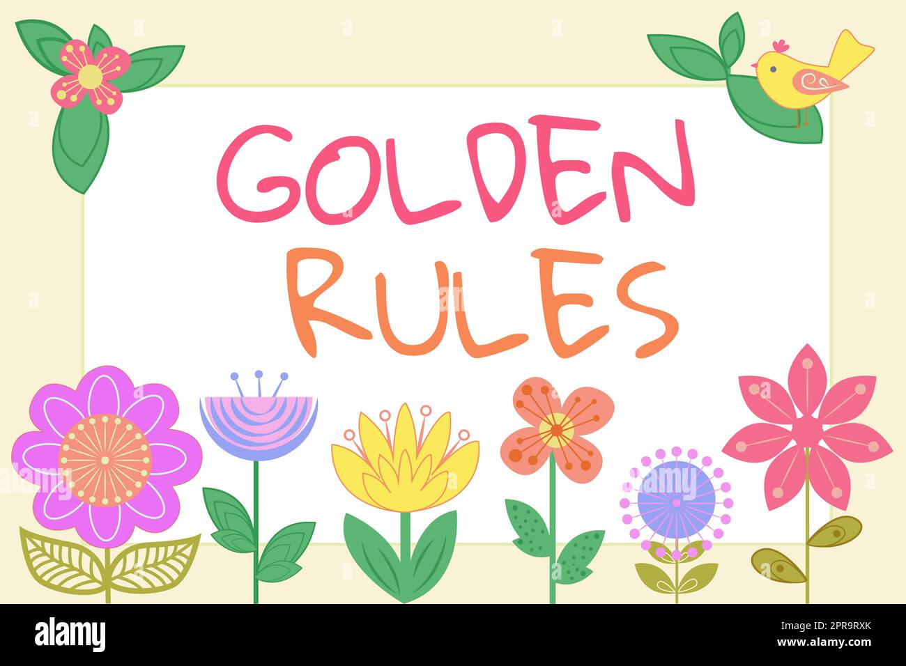 Conceptual caption Golden Rules, Business overview Basic principle that ...