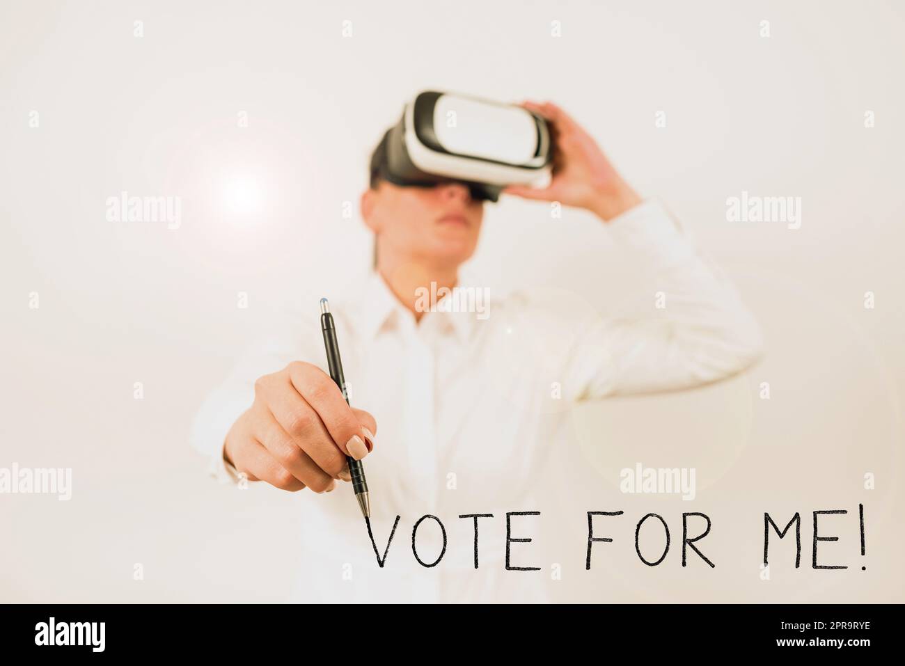 Hand writing sign Vote For Me. Business showcase Campaining for a ...