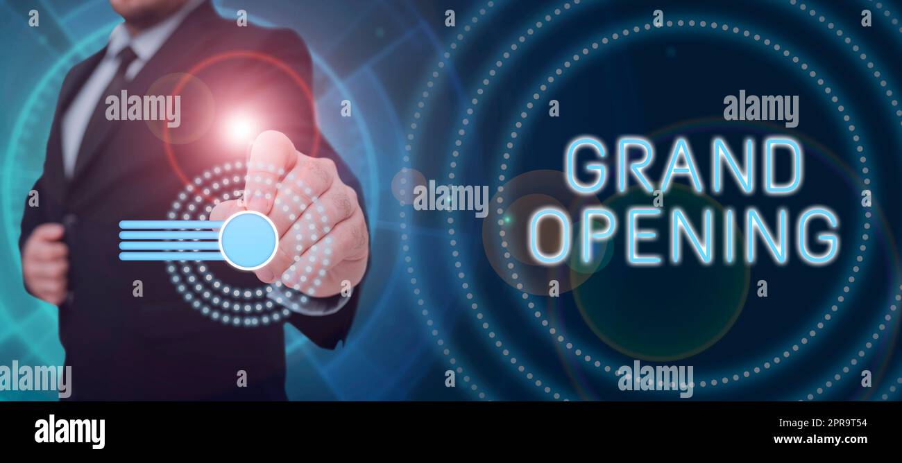 Inspiration showing sign Grand Opening. Business concept Ribbon Cutting ...