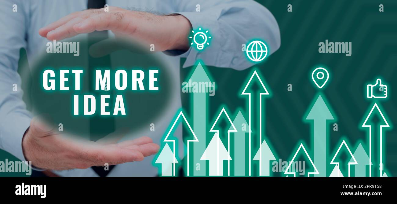 Text sign showing Get More Idea. Business concept Random Input Mind Map ...