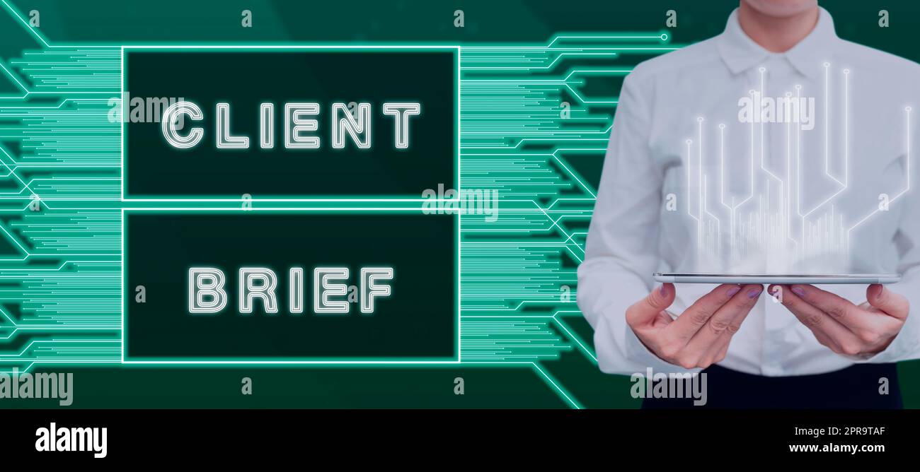 Hand writing sign Client Brief. Concept meaning A documents bounded by ...