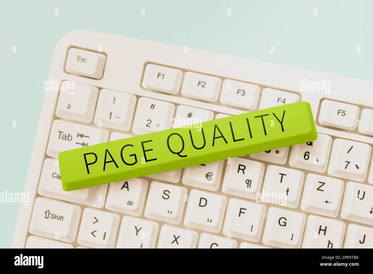 Text caption presenting Page Quality. Conceptual photo Effectiveness of ...